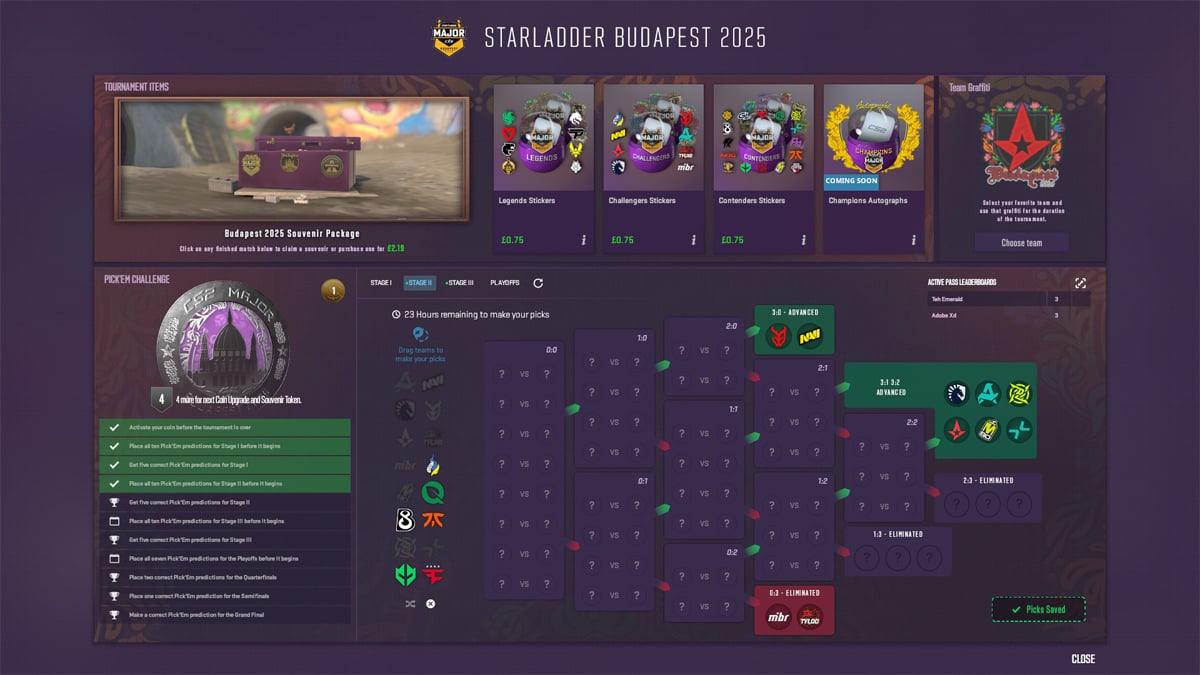 Best CS2 Pick'Ems For StarLadder Budapest Major 2025 - Updated For Stage 2! - Hotspawn